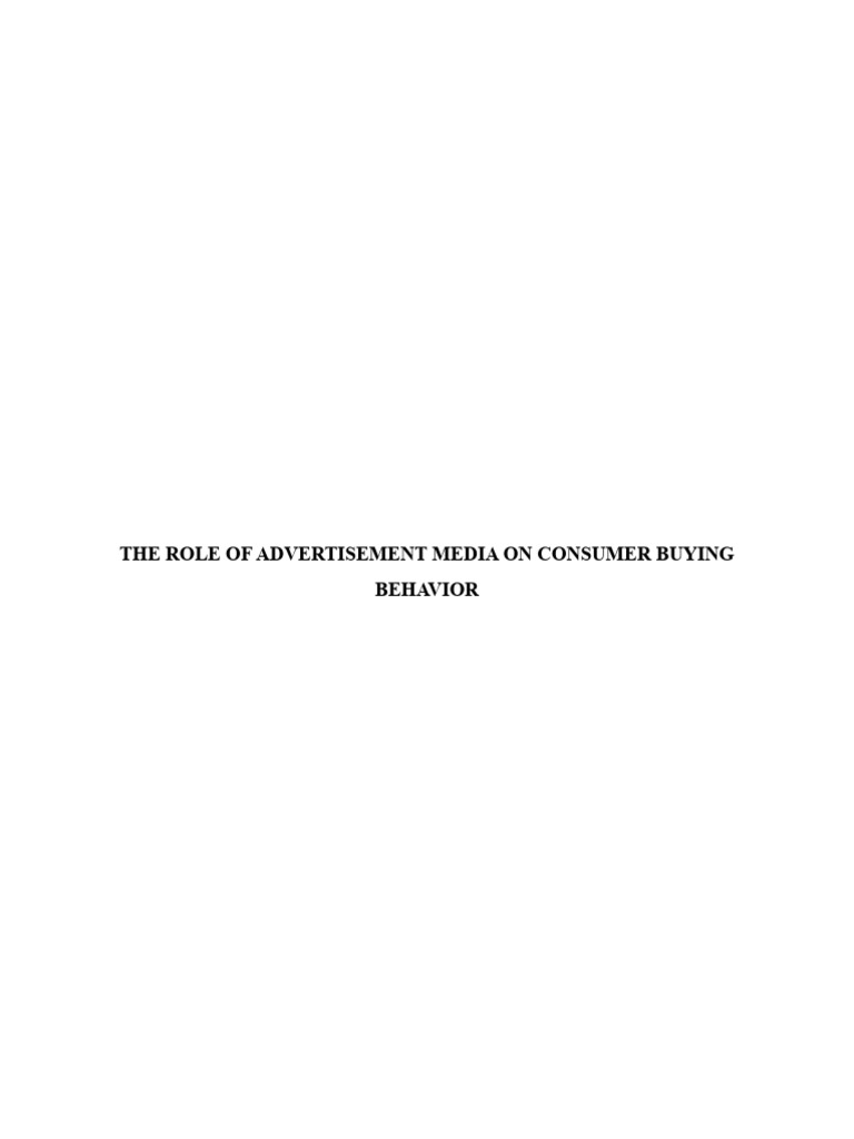 THe Role of Advertising ON Consumer BUying Behaviour | PDF