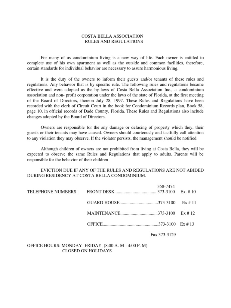 Rules and Regulations | Download Free PDF | Renting | Lease