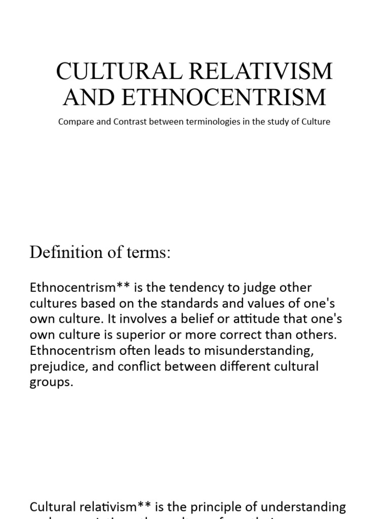 Cultural Relativism and Ethnocentrism | PDF | Relativism | Bias