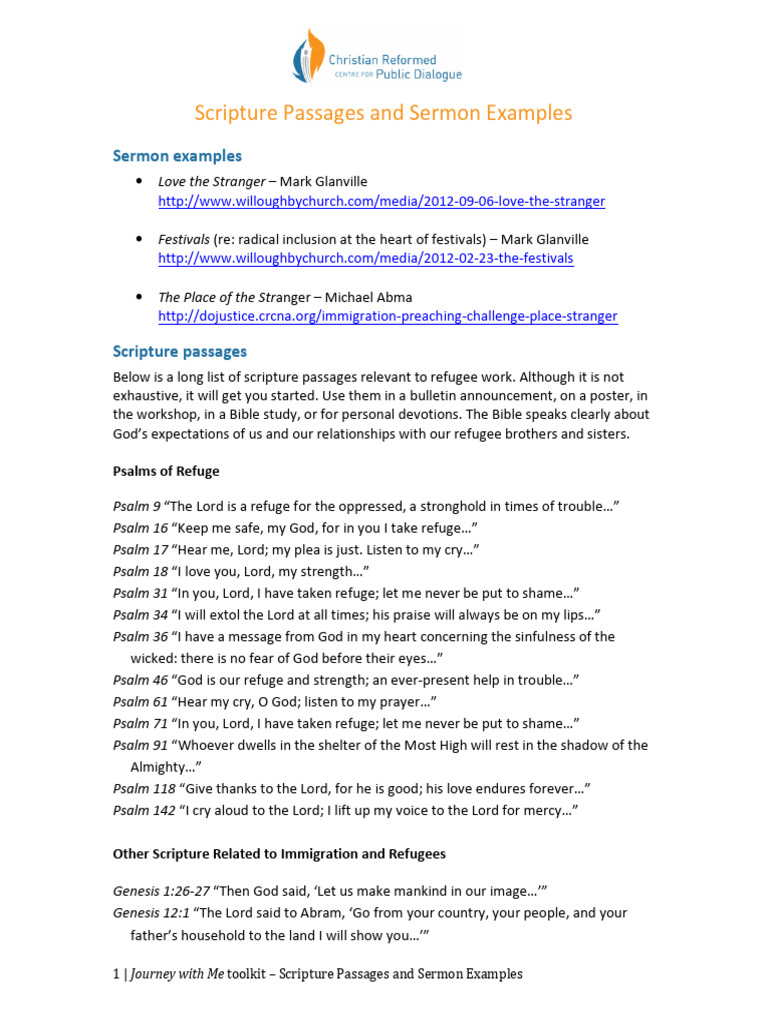 Scripture Passages and Sermon Examples | PDF | Book Of Exodus | Book Of ...