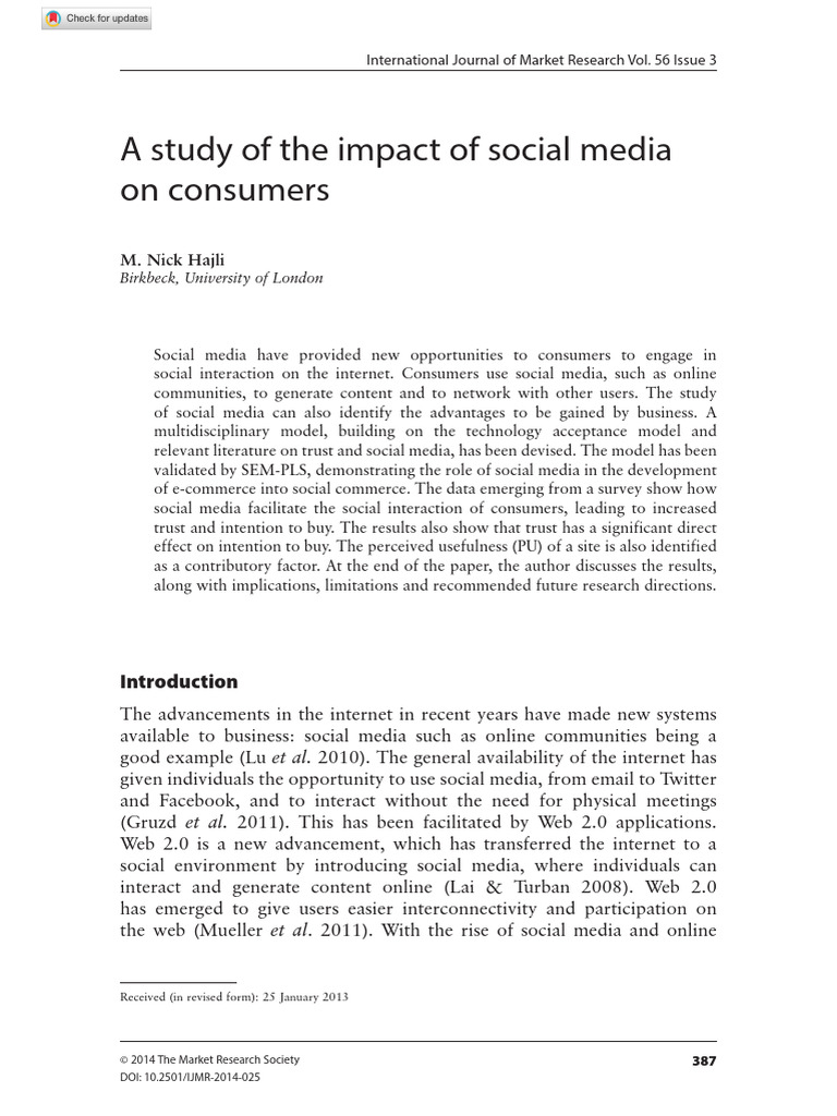 A study of the impact of social media on consumers | PDF | Social Media ...