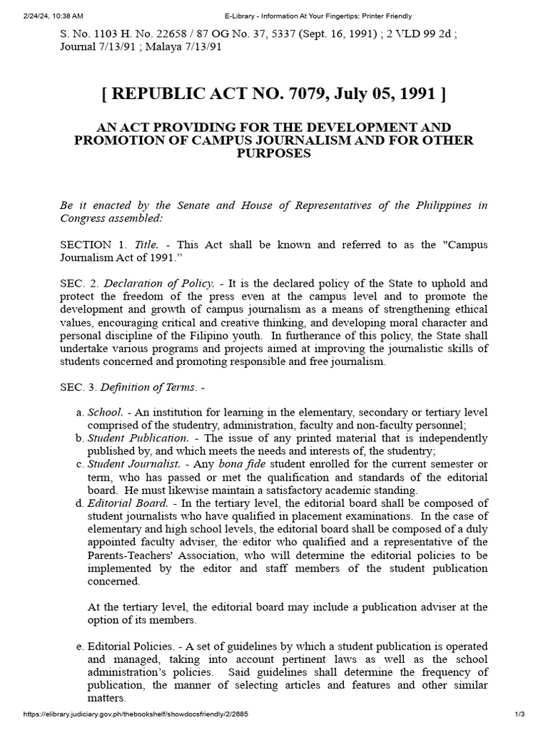 Ra 7079 | PDF | Justice | Crime & Violence