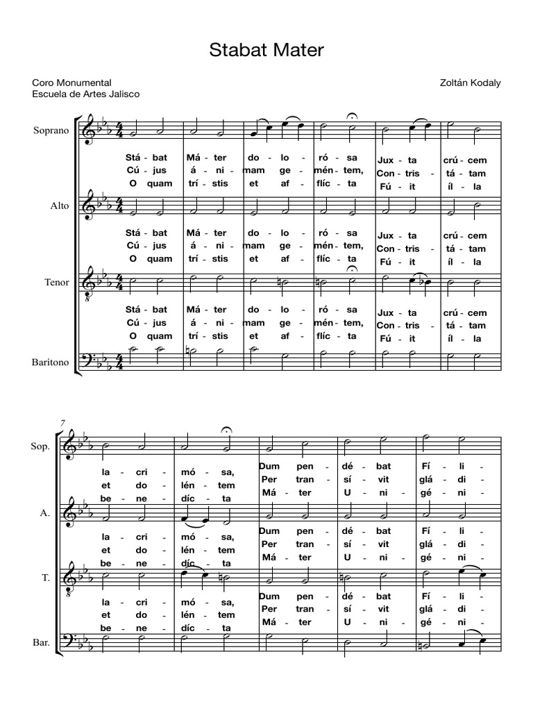 Stabat Mater Kodaly | PDF