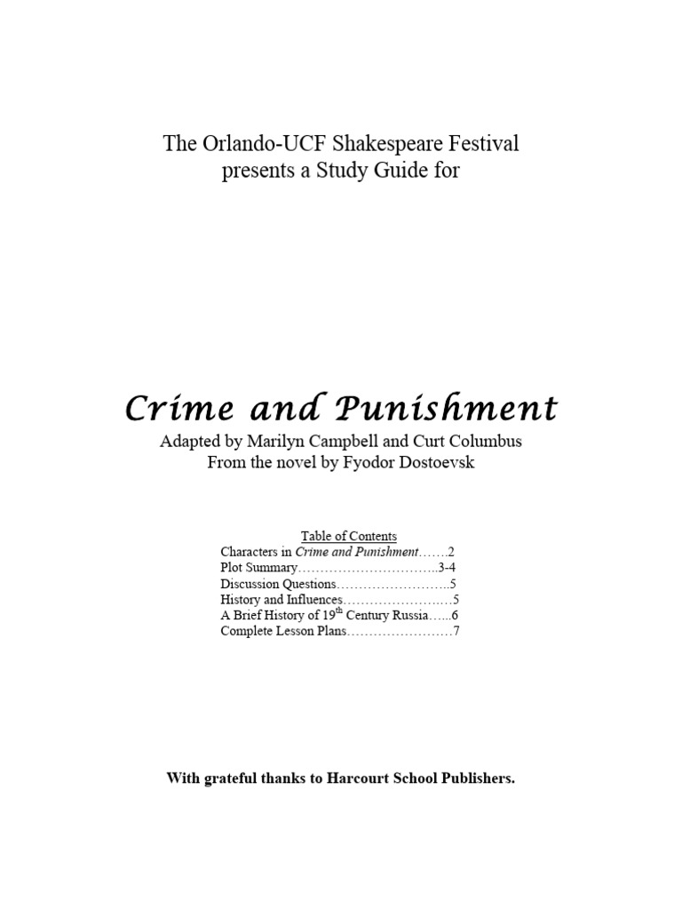 CrimeAndPunishment SG | PDF | Crime And Punishment