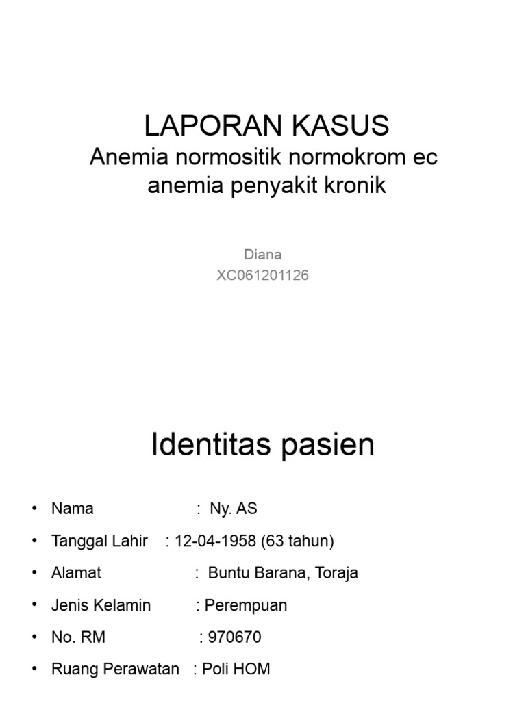 Lapsus Anemia Kronik | PDF
