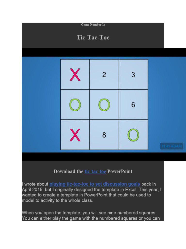 Game Number 1 | Download Free PDF | Microsoft Power Point | Question