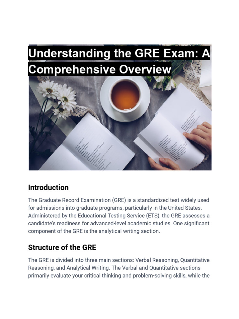 Understanding The GRE Exam - A Comprehensive Overview | PDF | Graduate ...