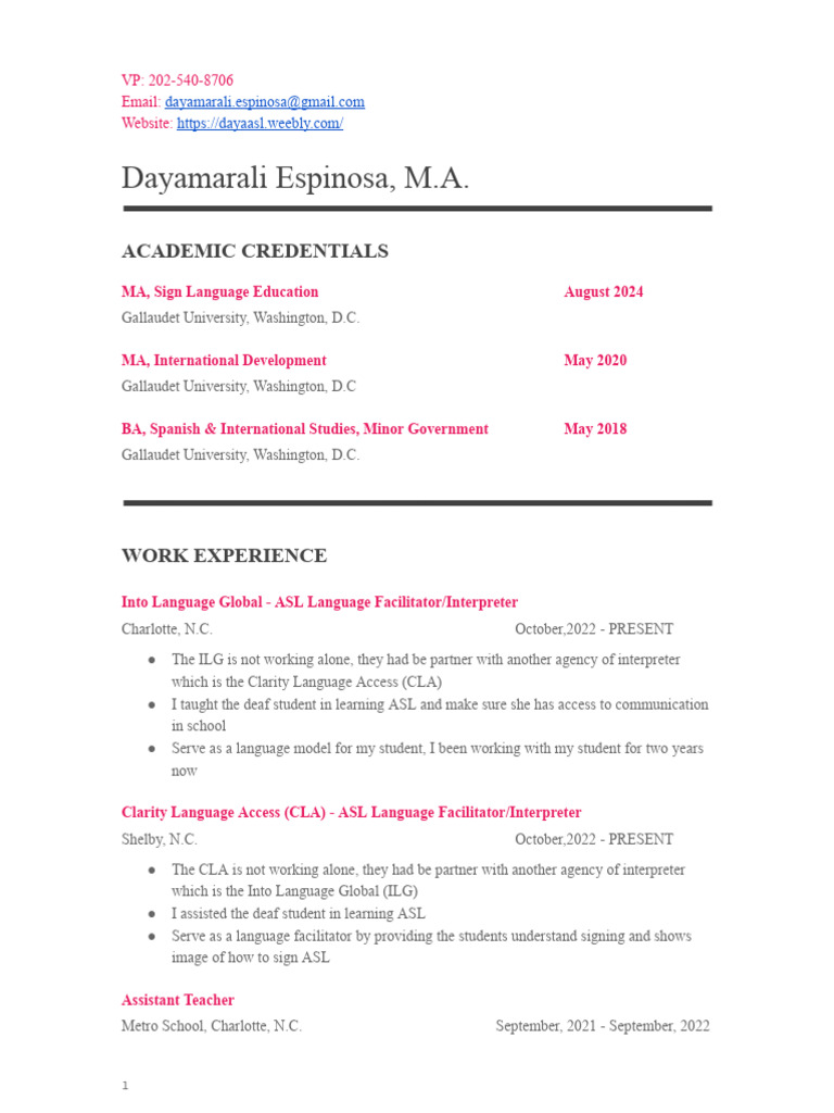 Resume Asl 761 1 | PDF