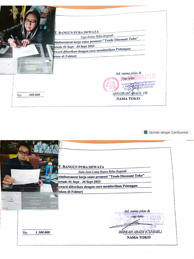 Scan Kwitansi Trade Sep 2023 BDB | PDF