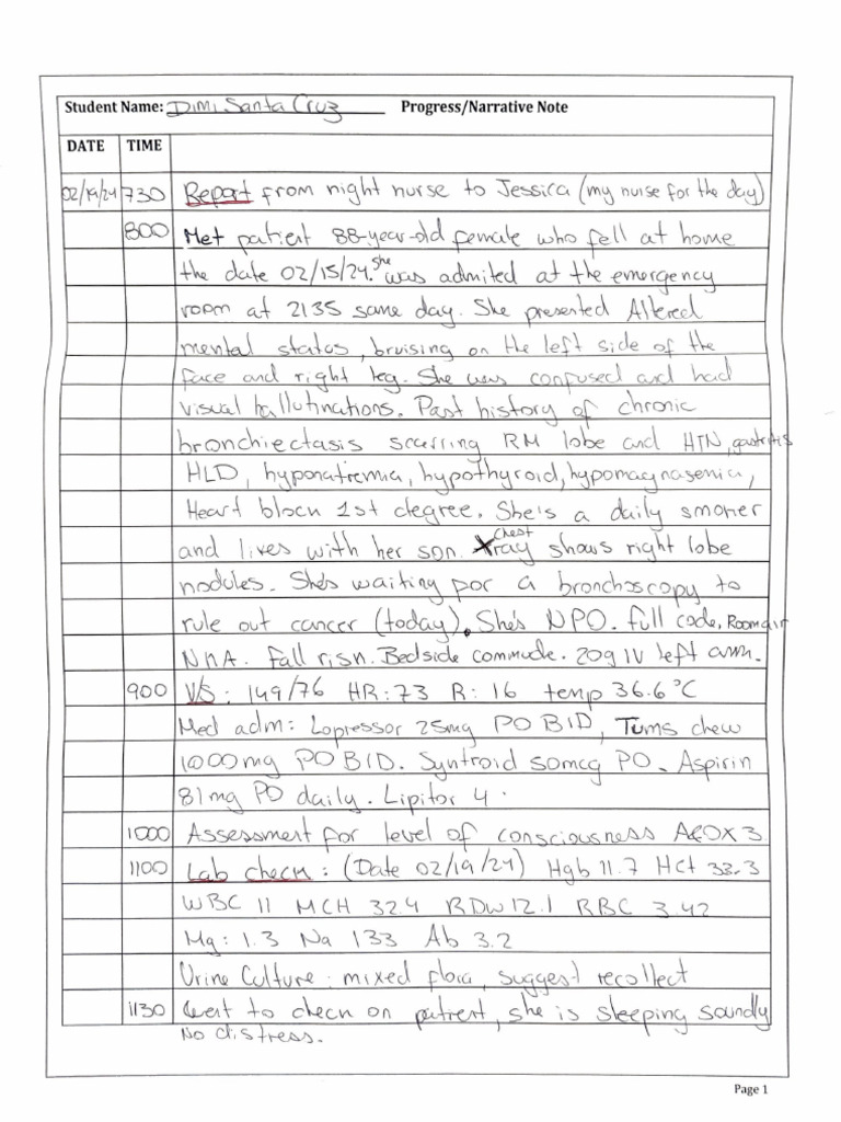 Week 6 Narrative Note | PDF