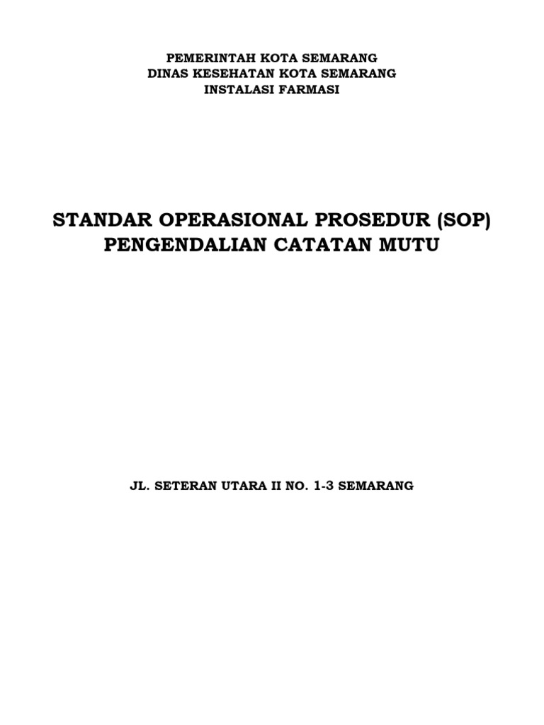 ISO-IF-SOP MR Peng Catatan Mutu B-Ok | PDF