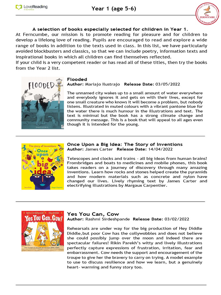 Recommended Reading List - Year 1 | PDF | Poetry