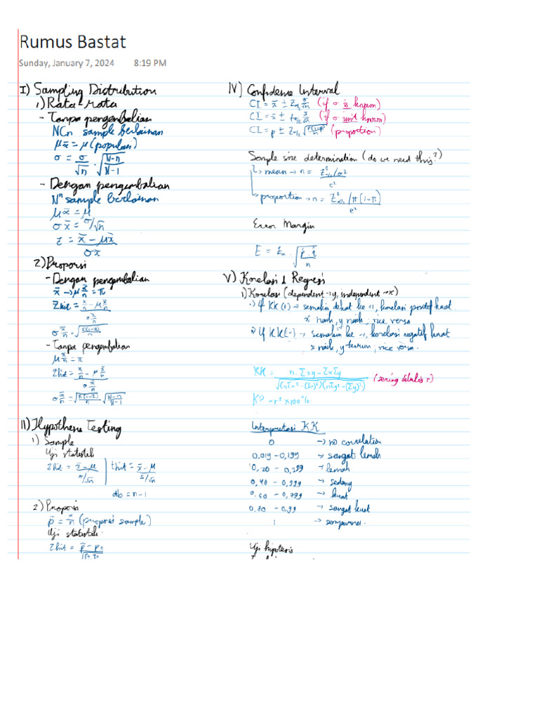 Rumus Basic Statistics | PDF