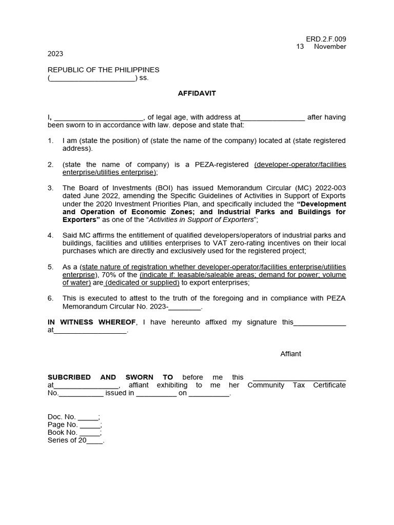 Erd.2.f.009 Notarized Undertaking | PDF