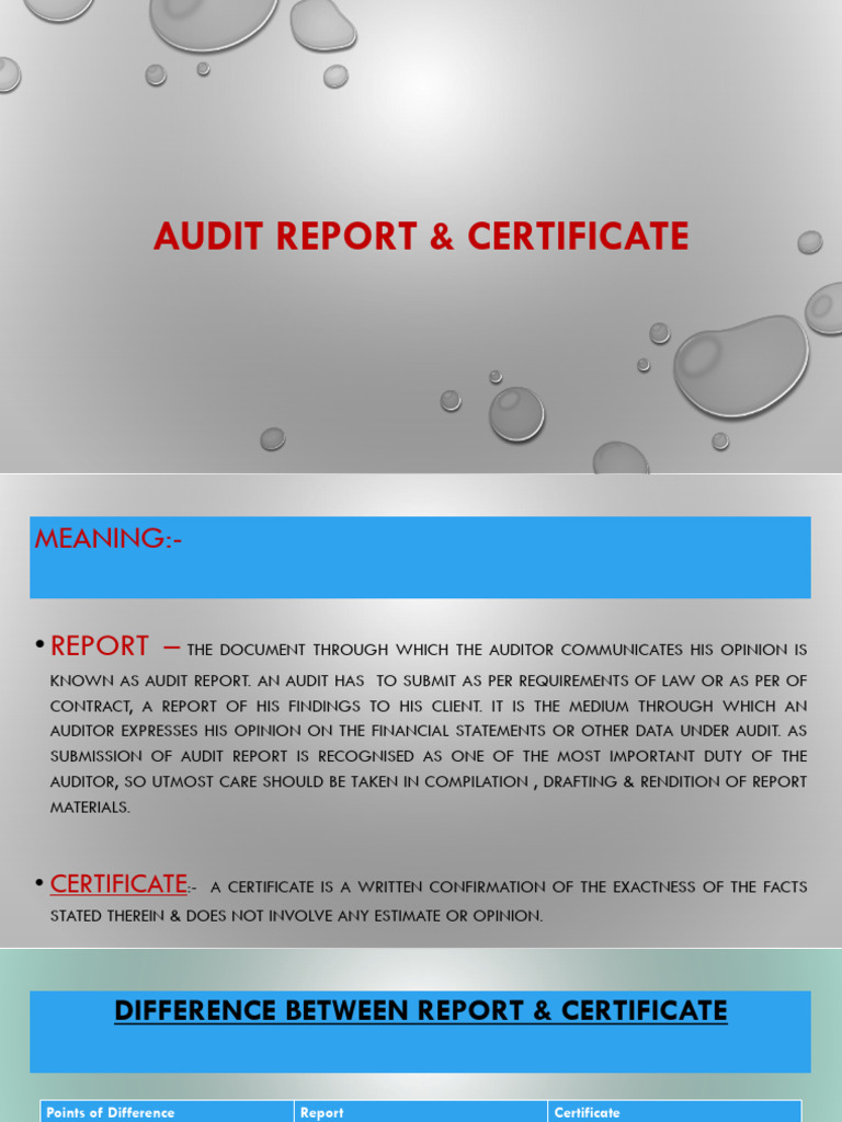 Unit-6 Audit Report-and-Certificate | PDF | Auditor's Report | Financial Audit