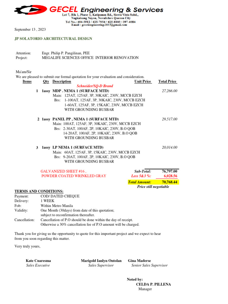 9-13-23 - JP Solatorio Architectural Design | PDF | Business