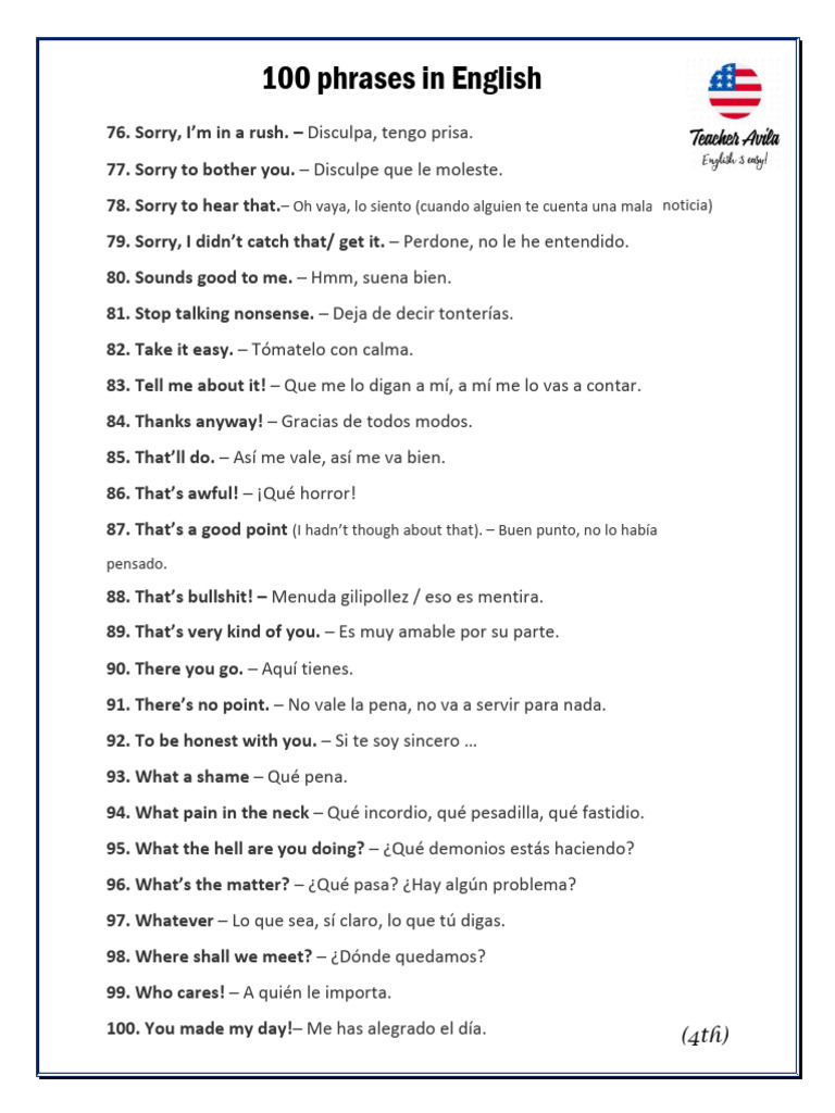100 Common English Phrases List | PDF | Home & Garden | Art