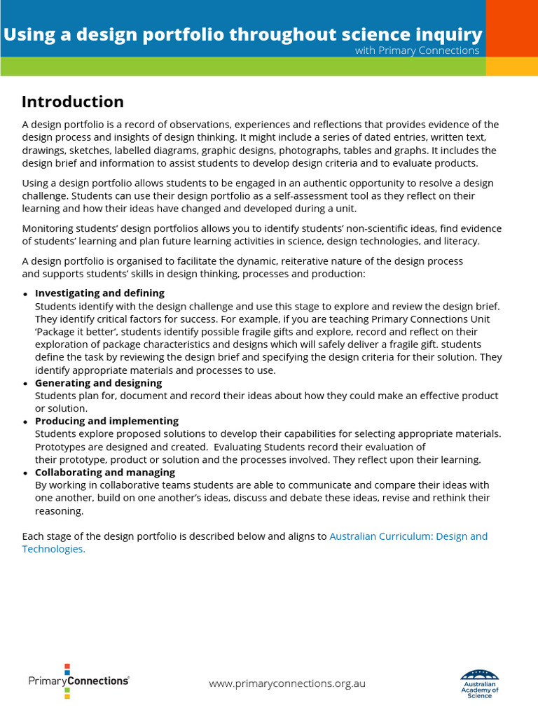 QT - Using A Design Portfolio Throughout Science Inquiry | PDF