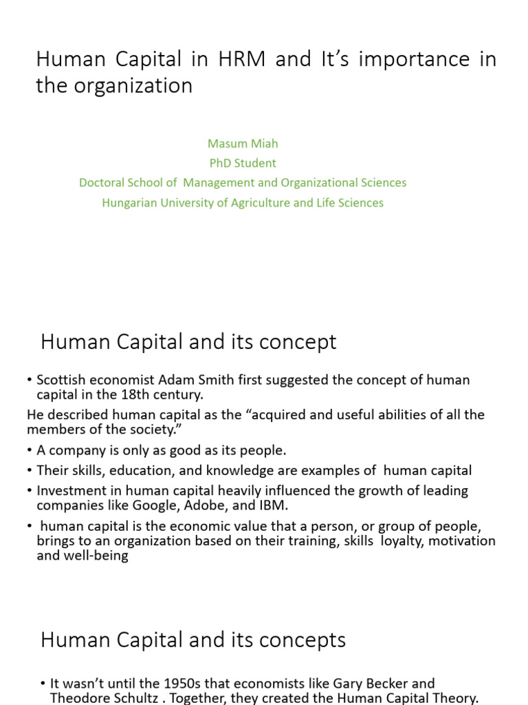 Human Capital | PDF