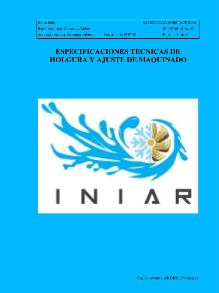 Especificaciones Tecnicas de INIAR | Descargar gratis PDF | Sustancias ...