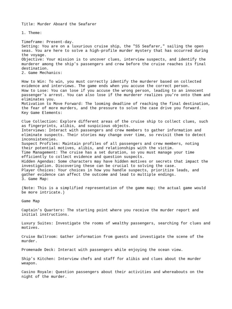 Textadventure Pdf Cruise Ship Ships