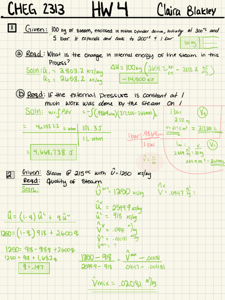 Thermo HW 4 | PDF | Rotating Machines | Gases