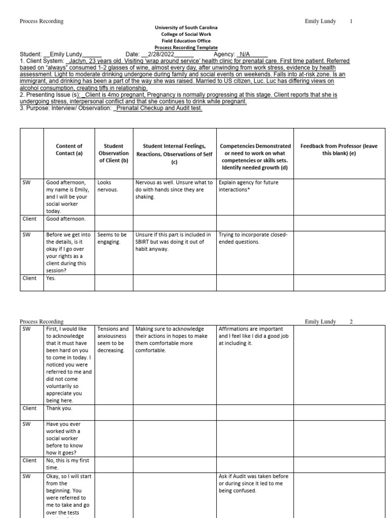Elundy Process Recording | PDF