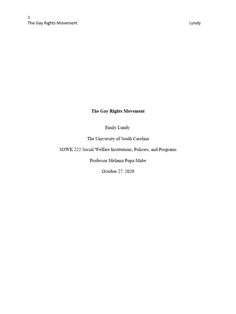 The Gay Rights Movement 2 Pdf Homosexuality Lgbt Community