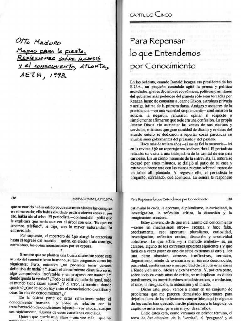 Otto Maduro - Mapas para La Fiesta - Reflexiones Sobre El Conocimiento 1998 Cap 5 | PDF