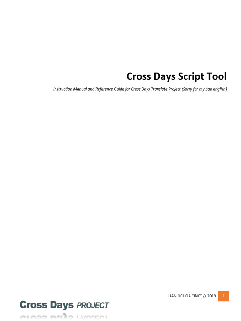 Cross Days Script Tool Manual English | PDF