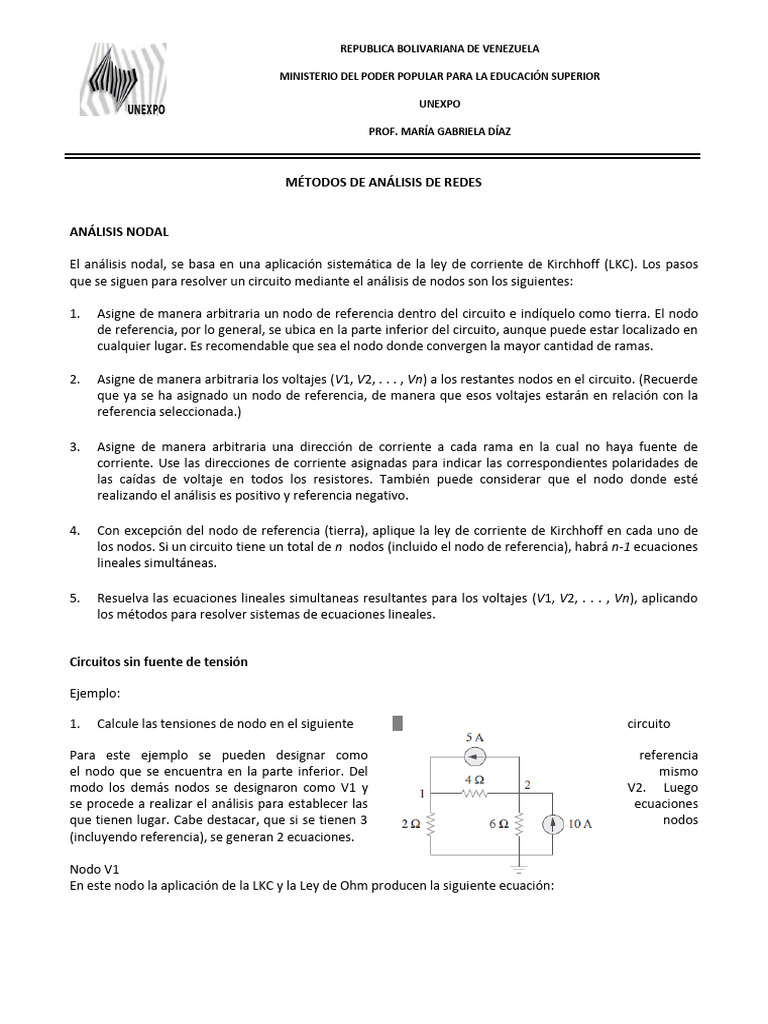 TEMA 3 Y 4. (Nodos, Mallas, Thevenin y Norton, Superposición) | PDF | Red eléctrica ...