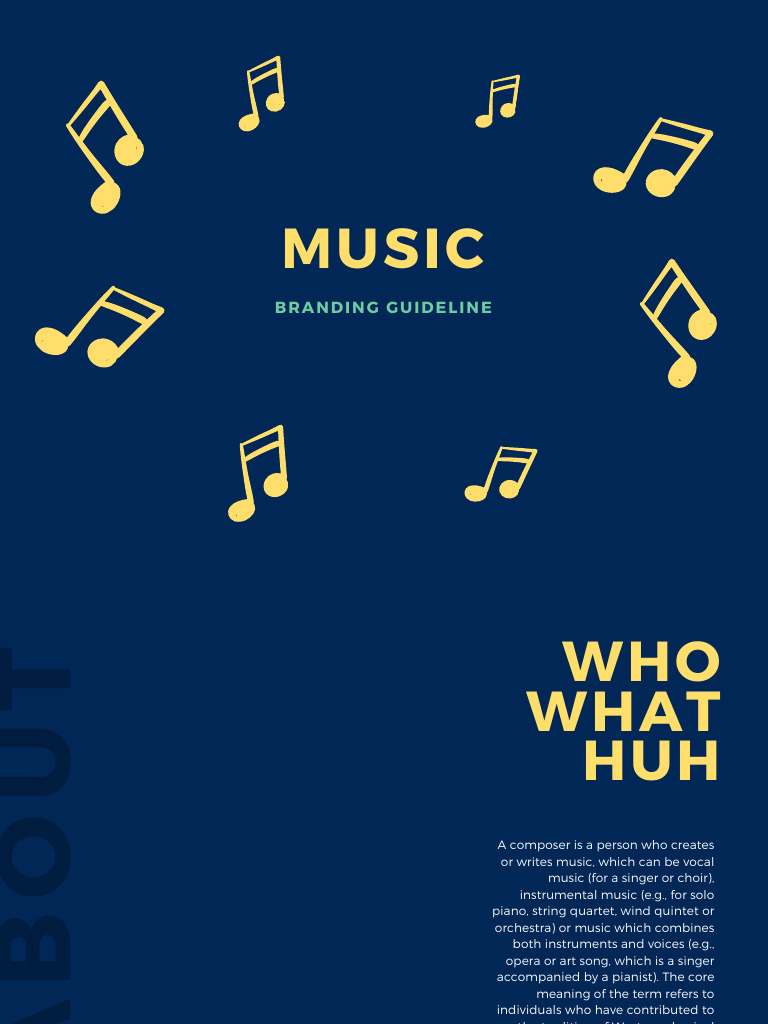 Blue Green and Yellow Illustrated Musical Notes Brand Guidelines ...