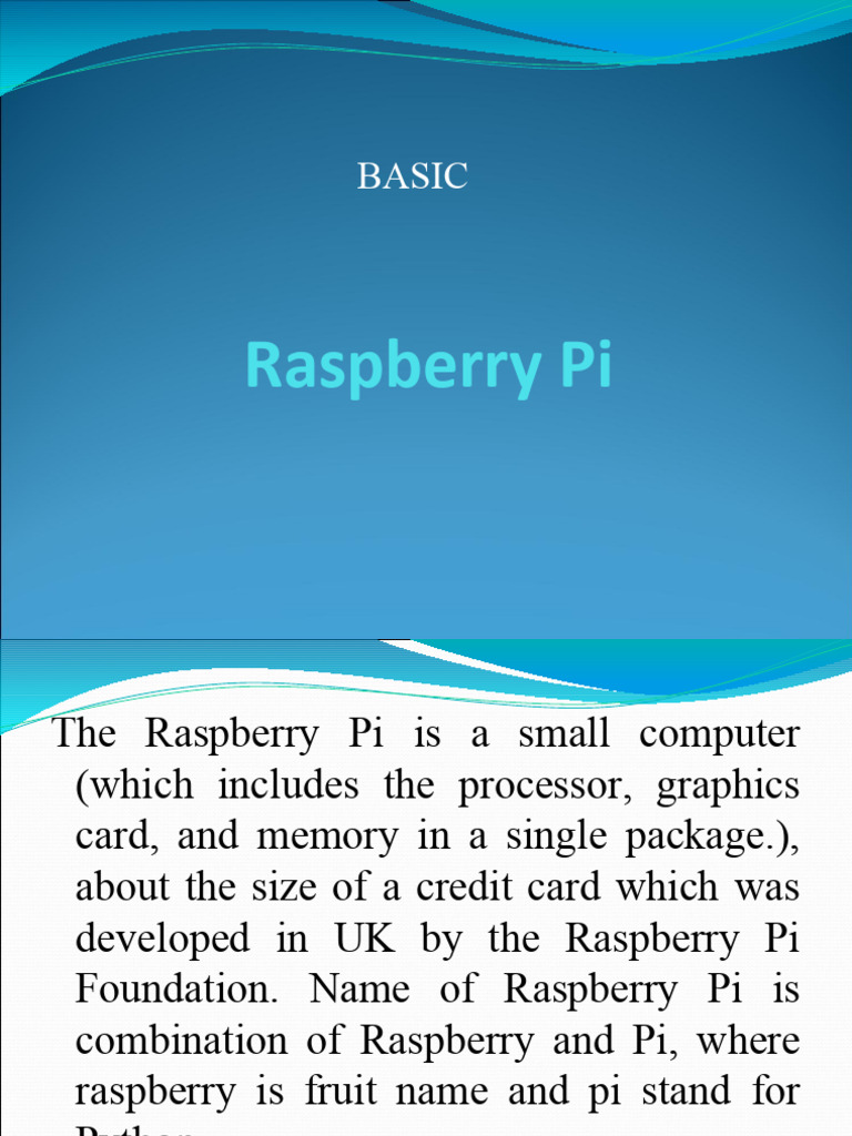 Raspberry Pi Overview | PDF | Raspberry Pi | Classes Of Computers