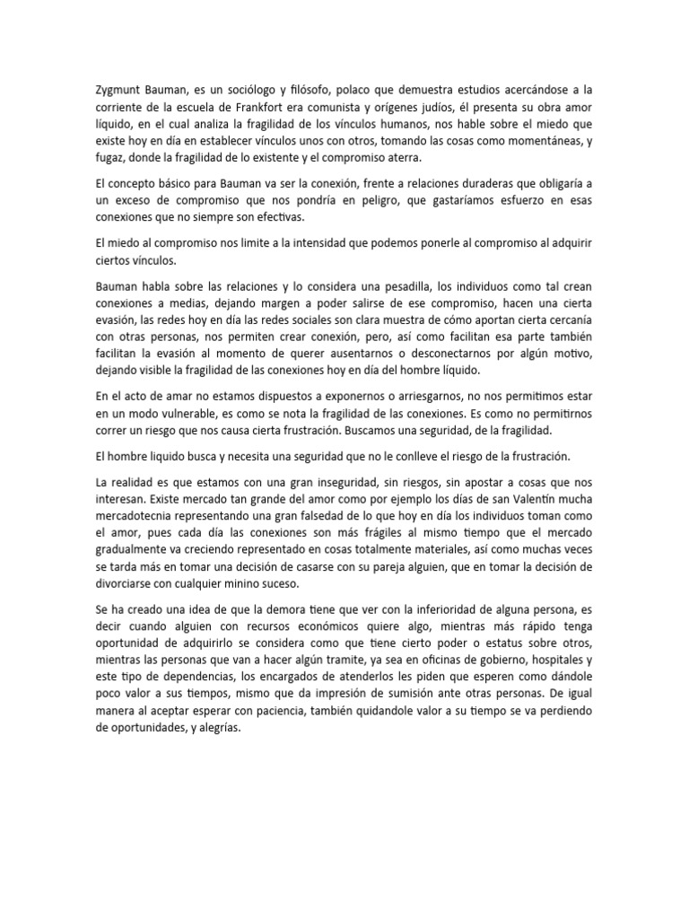 Zygmunt Bauman | PDF | Amor | Conocimiento