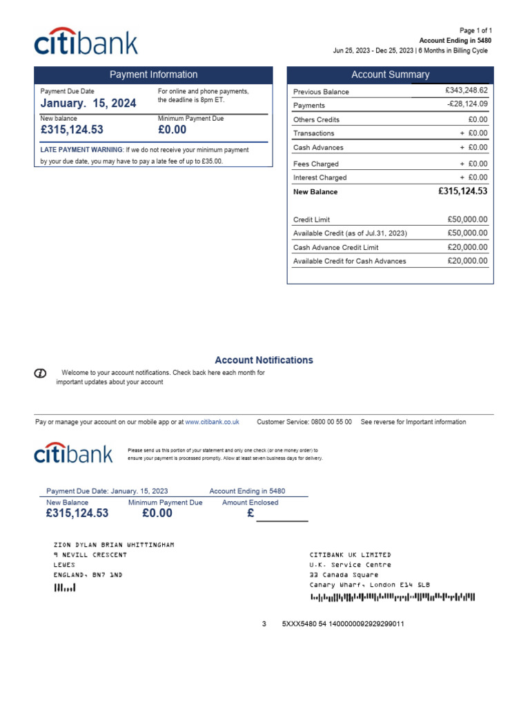 Citi Bank | PDF | Credit Card | Payments