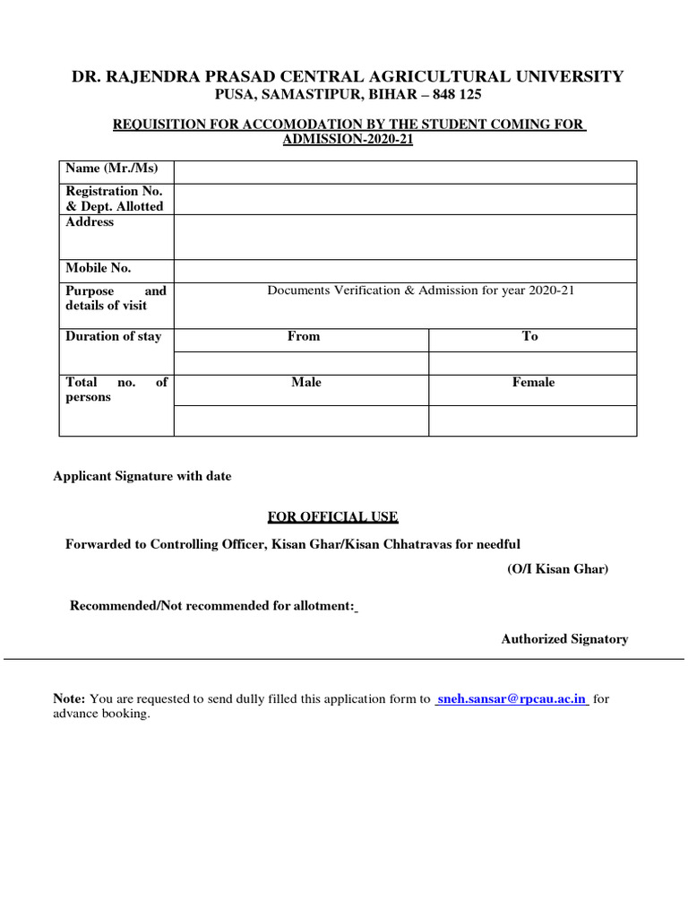 Kisan Ghar Requisition Form | PDF