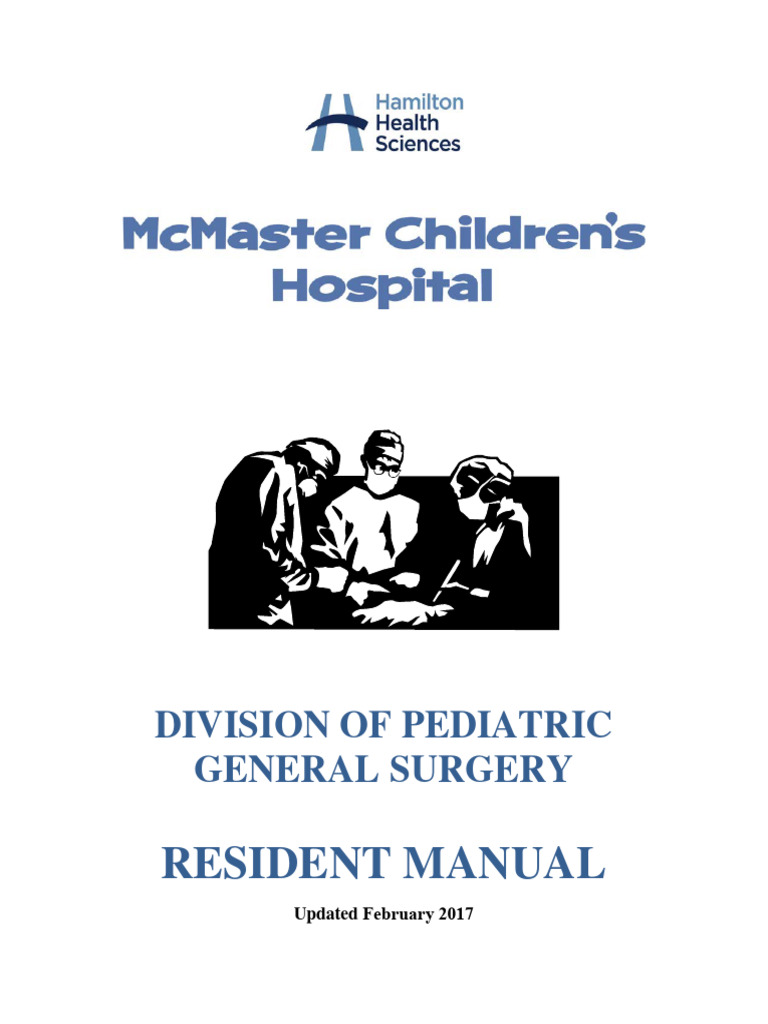 Pediatric Surgery Resident Manual | PDF | Surgery | Medical Specialties