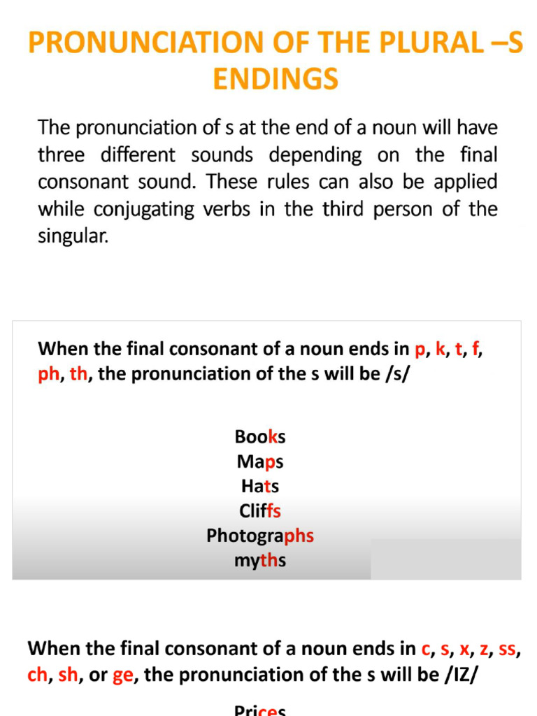 Pronunciation PLURAL S | PDF