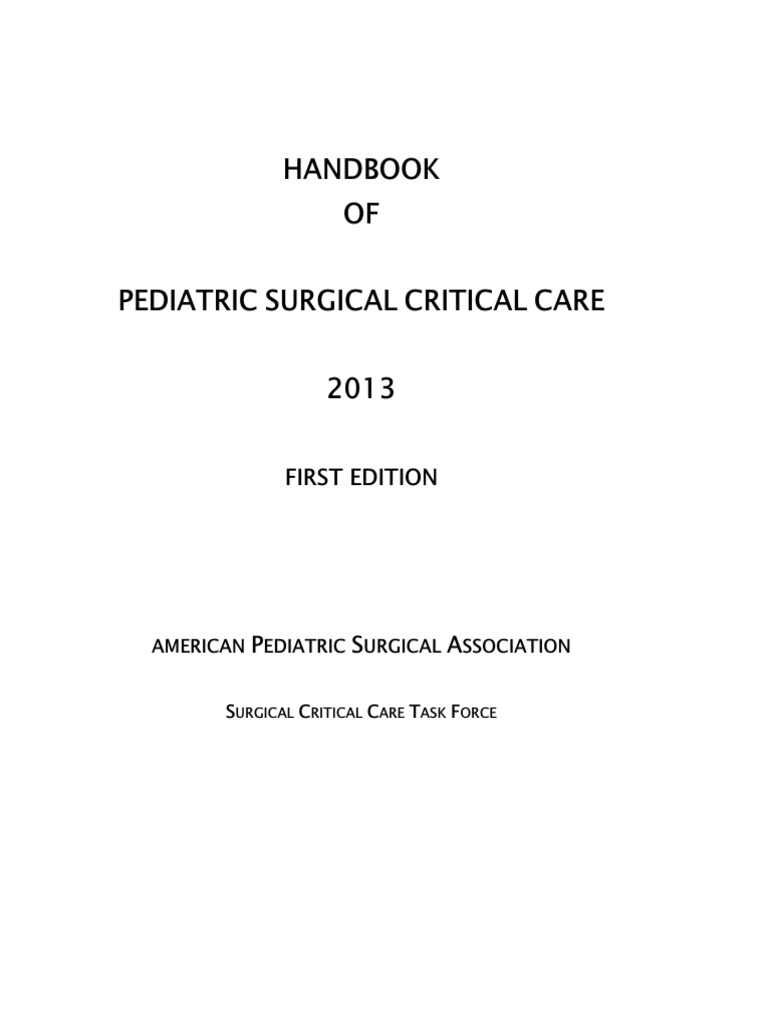 Handbook Ped Surg | PDF | Heart | Lung