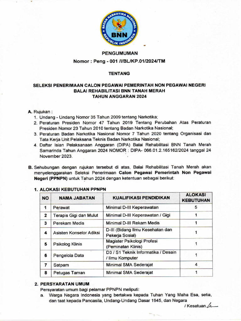 Peng 001 Seleksi PPNPN | PDF