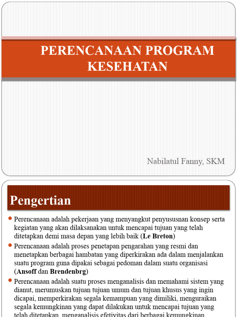 Chapter 4 - Perencanaan Program Kesehatan | PDF