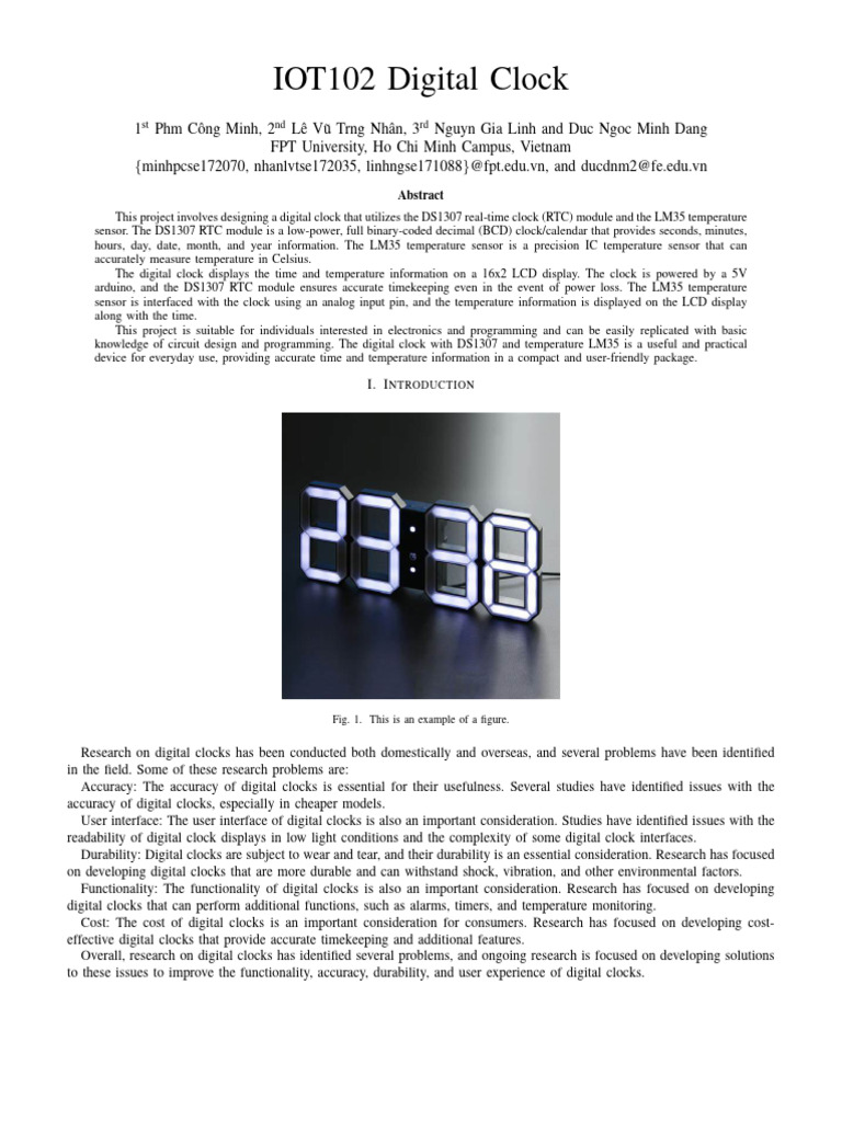 IOT102 Report | PDF | Clock | Sensor