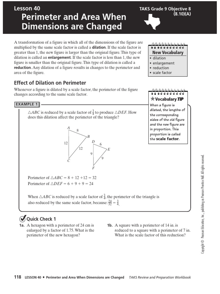 Perimeter and Area After A Dilation | PDF | Area | Euclid
