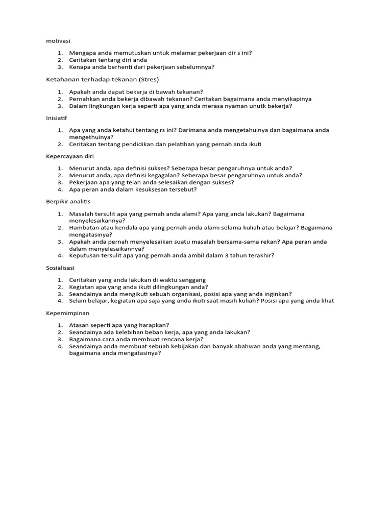Form Evaluasi Interview | PDF | Karier & Perkembangan