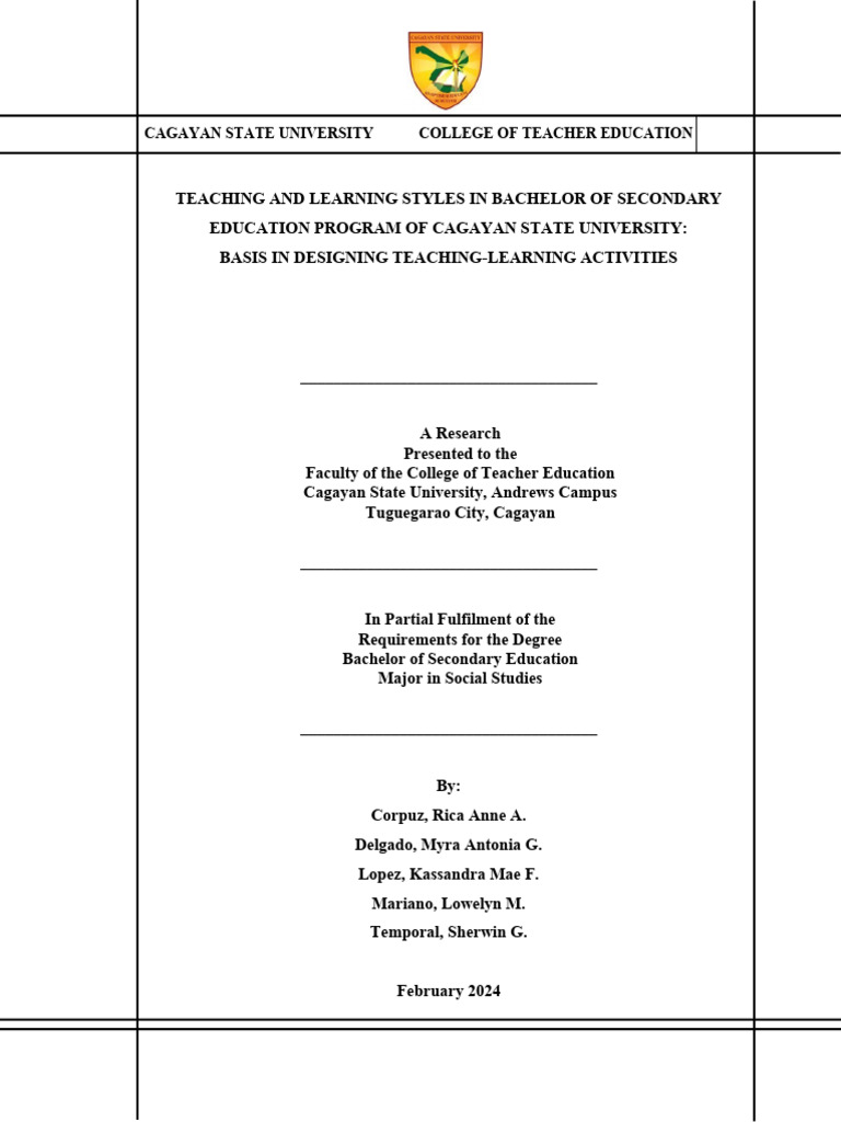 Teaching Learning Styles | PDF | Learning Styles | Constructivism (Philosophy Of Education)