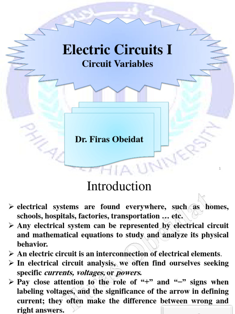 1 Circuit Variables | PDF | Voltage | Electric Charge