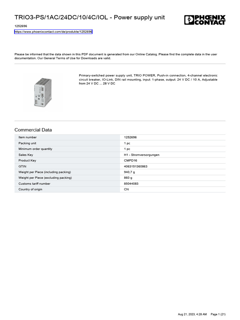 TRIO POWER Supply Unit Details | PDF | Power Supply | Electromagnetic ...