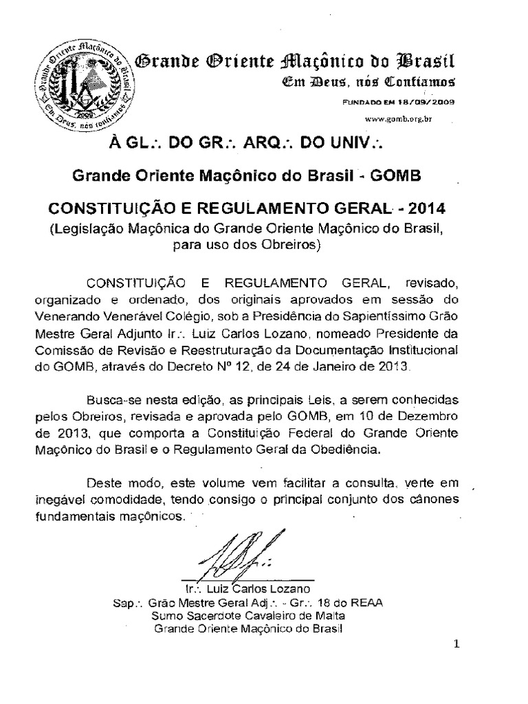 Constituição GOMB | PDF