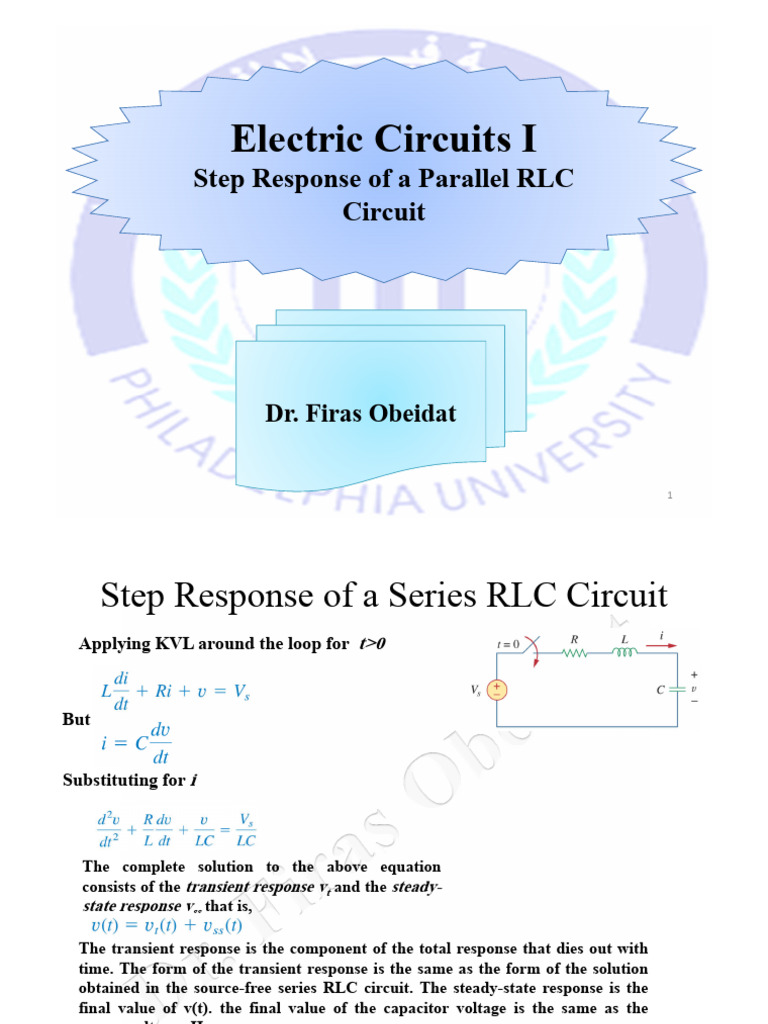 18 Step Response of A Series RLC Circuit | PDF | Electrical Network ...
