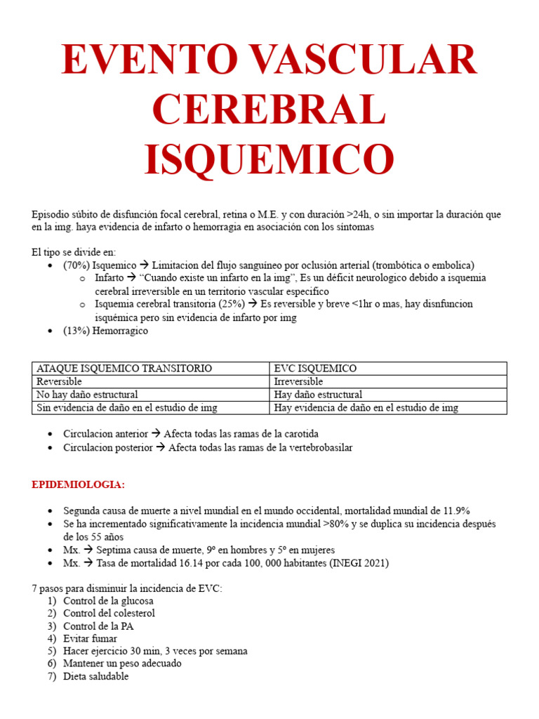 Guía Práctica sobre EVC Isquémico | PDF